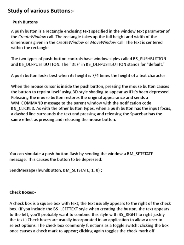 Buttons, Checkboxes, Radio Buttons, Scroll Bars, and List Boxes: A Technical Guide to Common ...