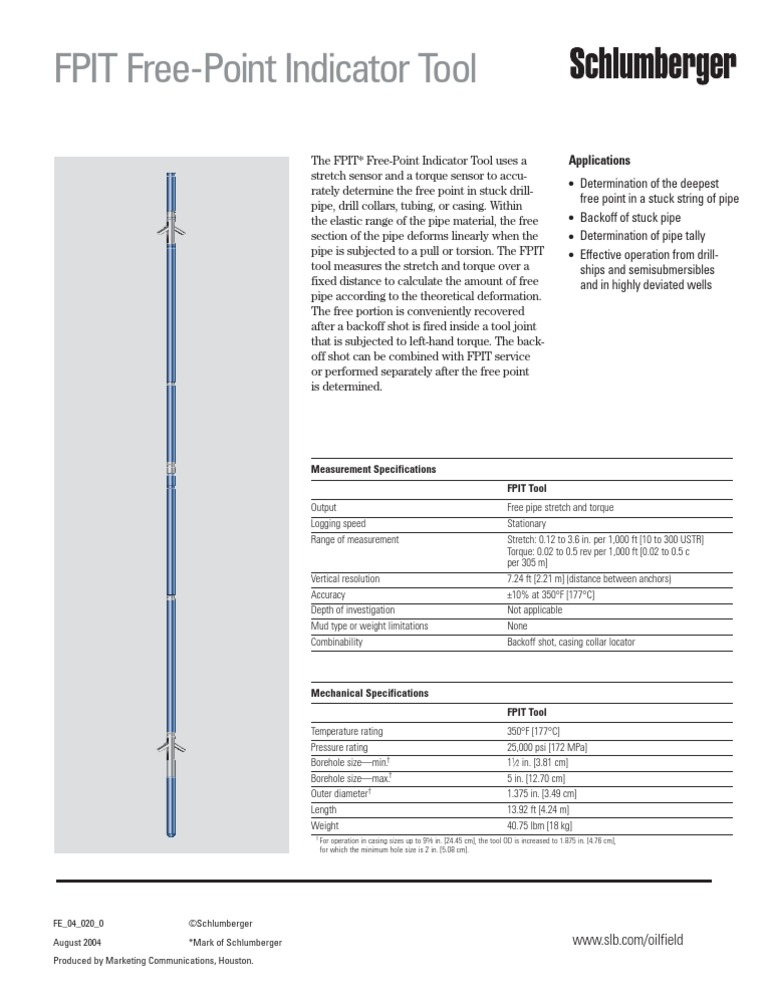 FPIT Datasheet Schlumberger | PDF | Home & Garden