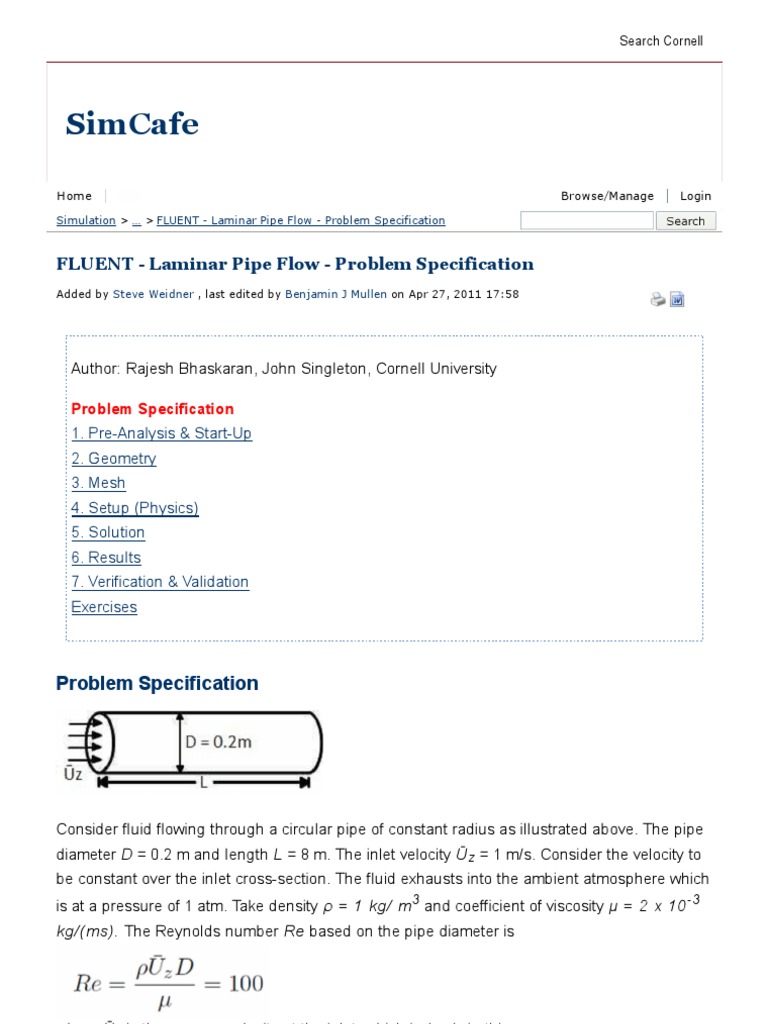 Laminar Pipe Flow | PDF | Cartesian Coordinate System | Fluid Dynamics