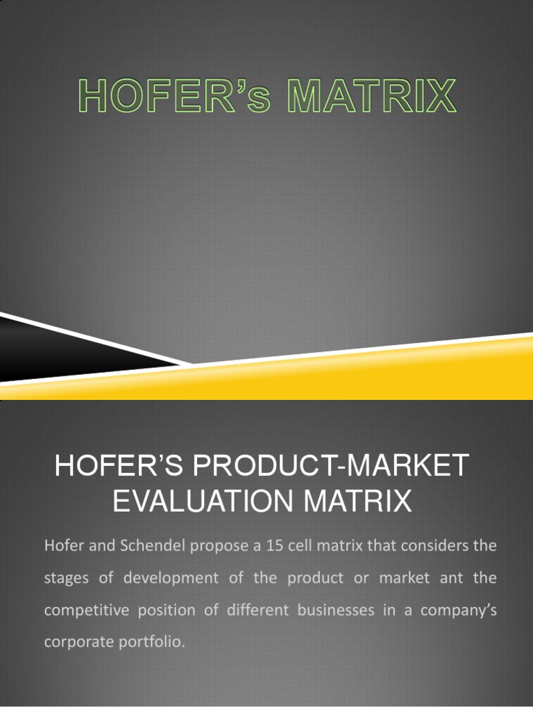 Hofer's Matrix | PDF
