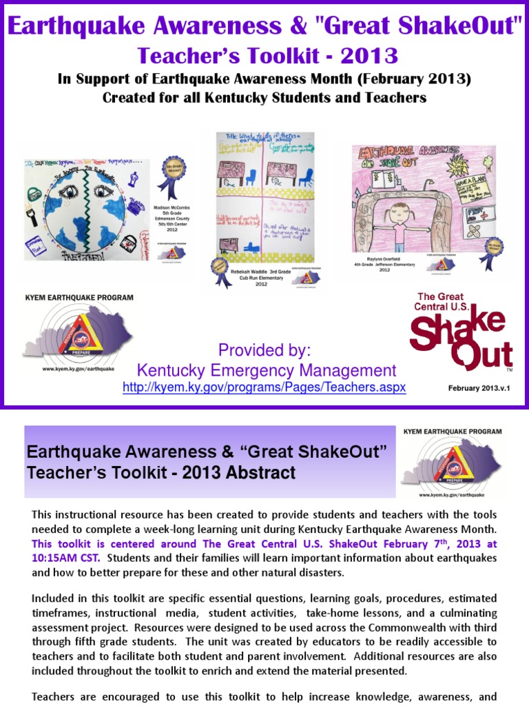 Earthquake Awareness and ShakeOut Teachers Toolkit (PowerPoint ...