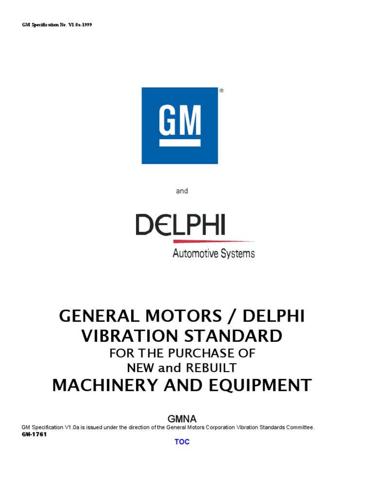 GM Motors &DELPHI Vibration STD PDF | PDF | Rotation Around A Fixed ...