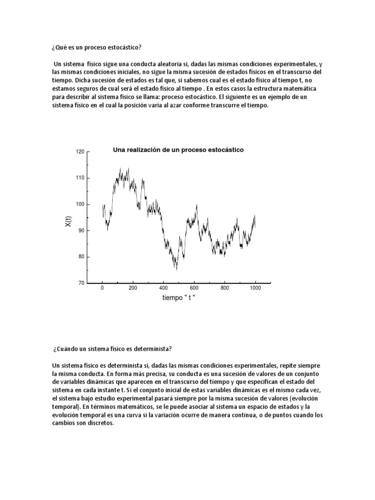 Qué es un proceso estocástico | Estocástico | Ecuaciones de movimiento