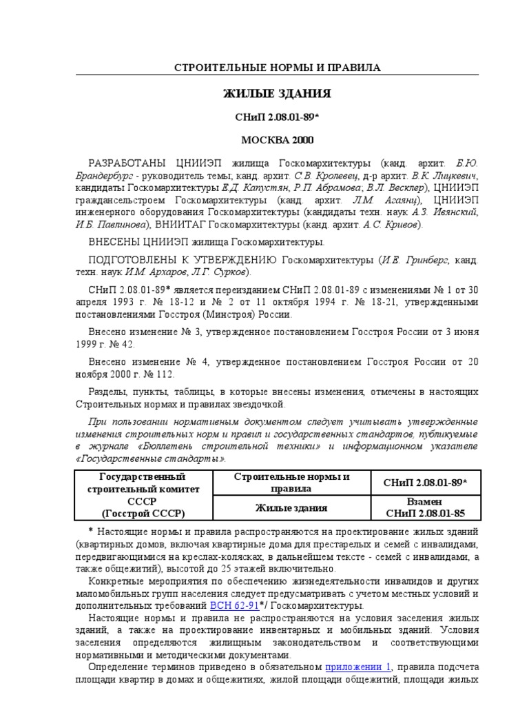 Snip 2.08.01-89 | PDF