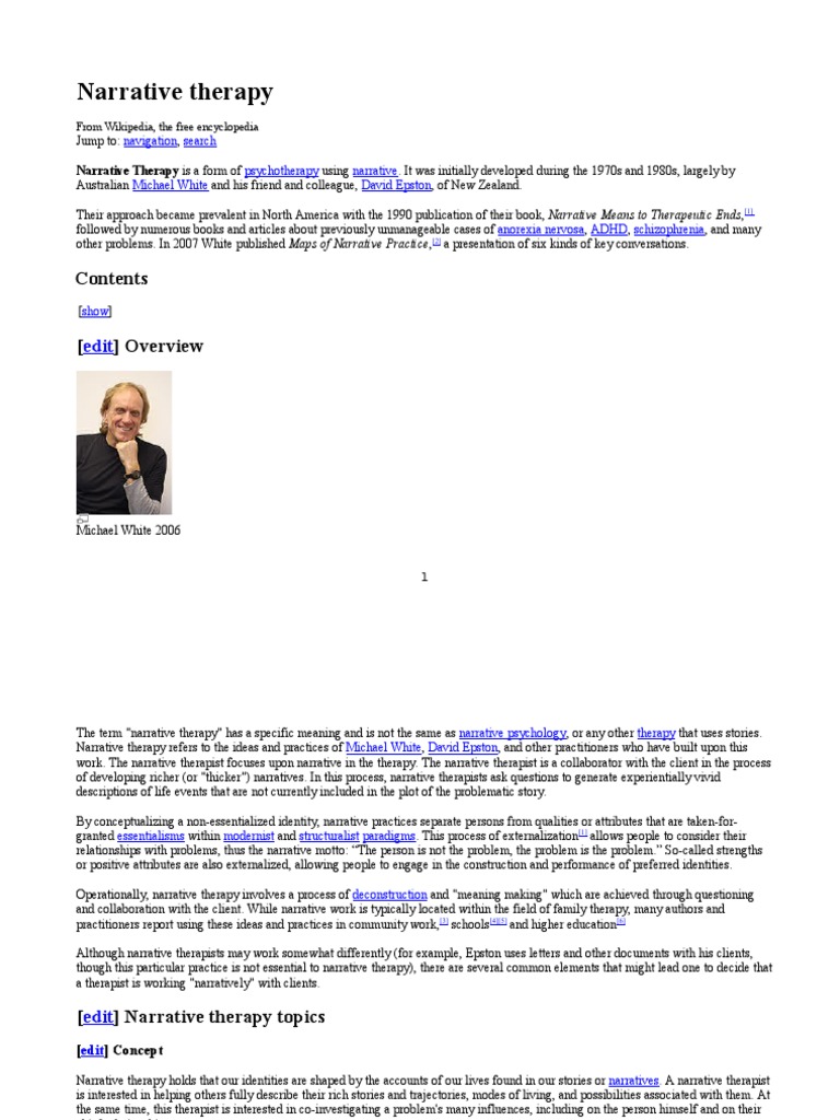 Narrative Therapy | PDF | Clinical Psychology | Epistemology