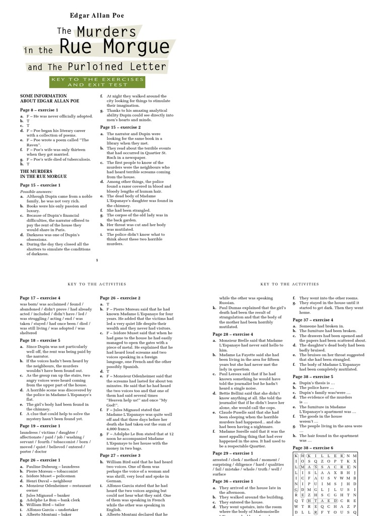RT MurdersRueMorgue | PDF | C. Auguste Dupin | The Murders In The Rue ...