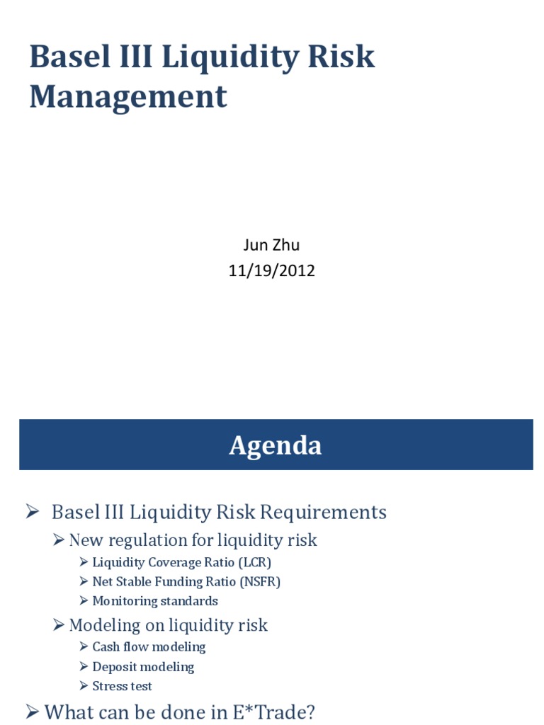 Basel III Liquidity Risk Management v1.2 | Liquidity Risk | Market ...
