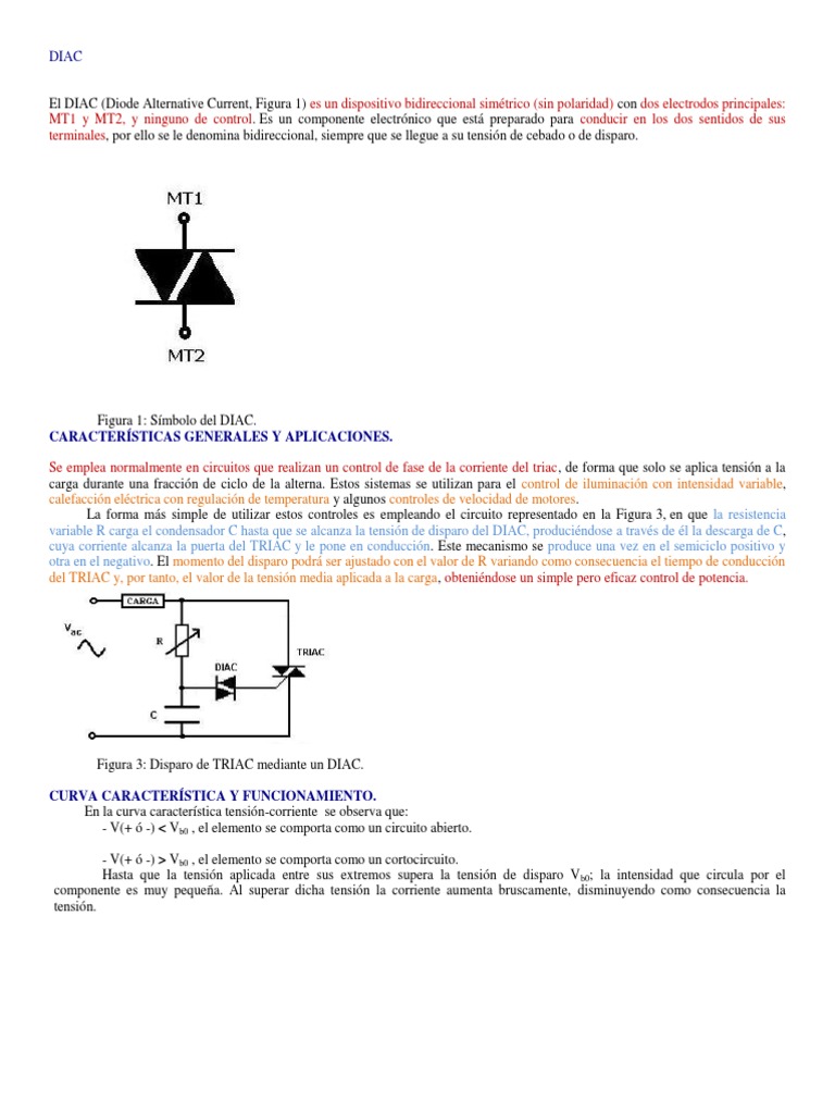 DIAC | PDF | Corriente eléctrica | Rectificador