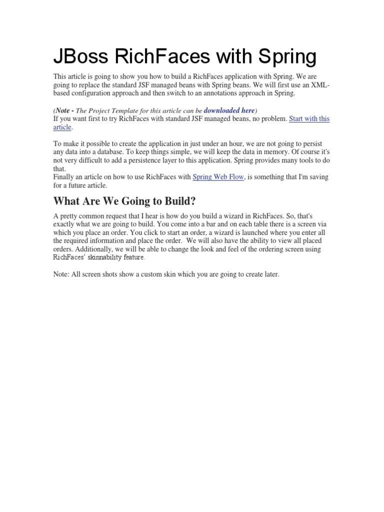 JBoss RichFaces With Spring | PDF | Java Server Faces | Software Engineering