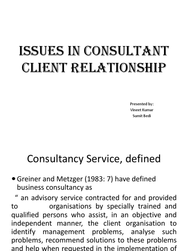 Issues in Consultant Client Relationship1 | PDF | Expert | Consultant