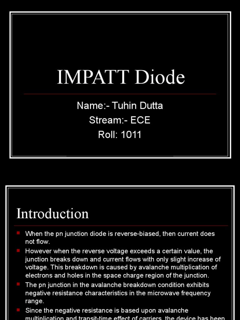 IMPATT Diode Overview for ECE Students | PDF