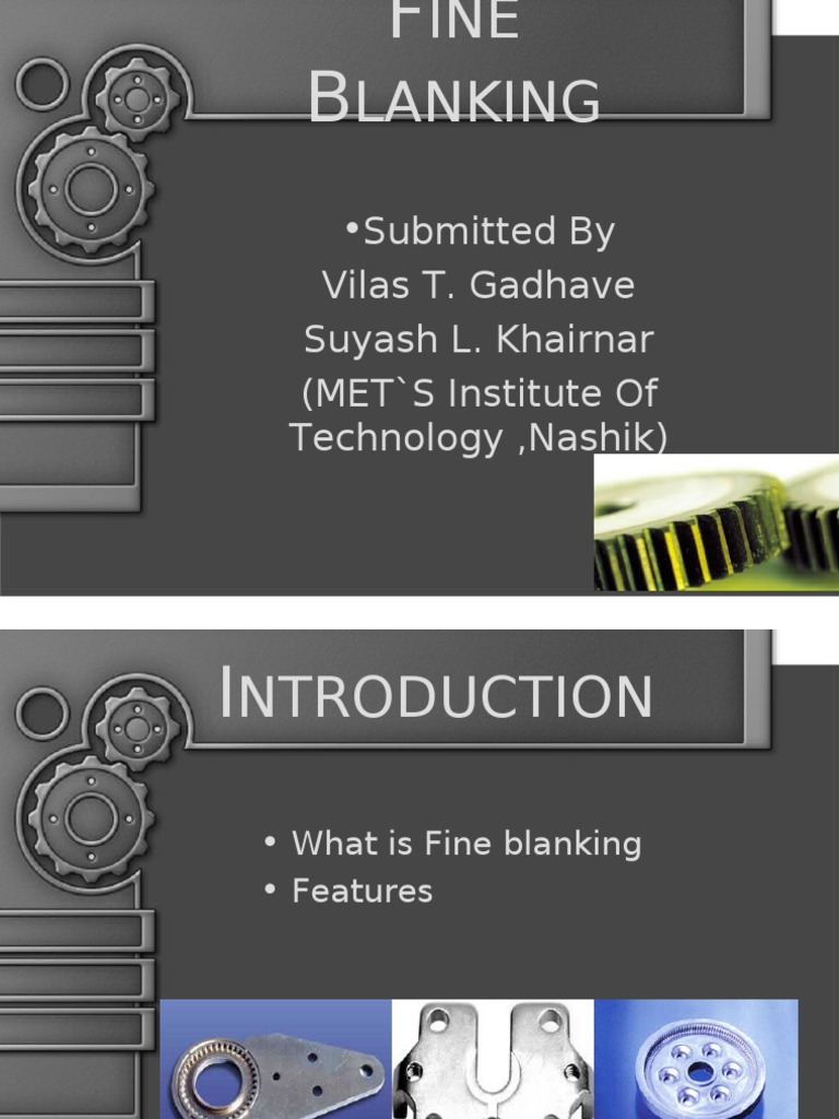 Fine Blanking | Download Free PDF | Process Engineering | Metalworking