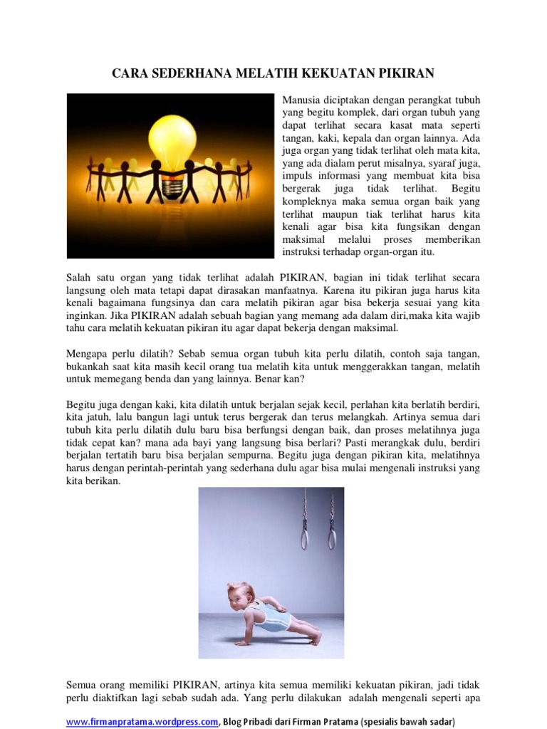 Cara Sederhana Melatih Kekuatan Pikiran | PDF