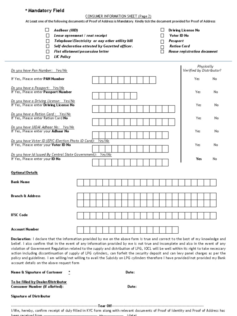 KYC Format | PDF | Identity Document | Government