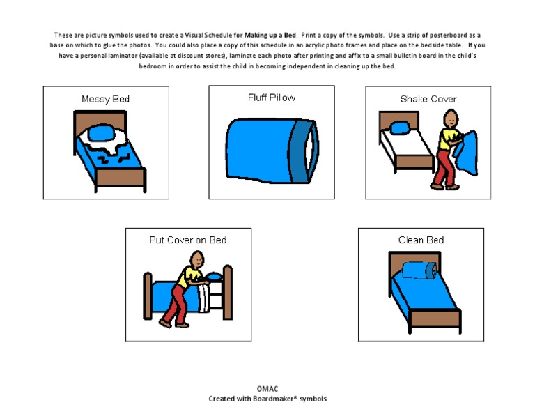 Visual Schedule for Bed Making | PDF