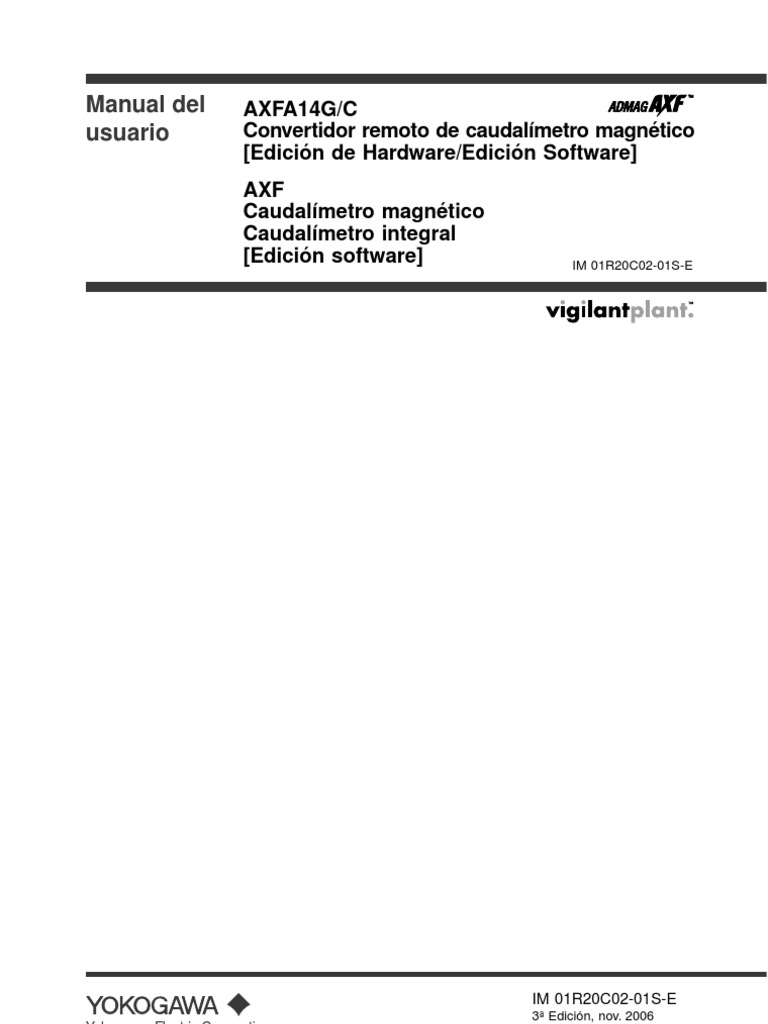 YOKOGAWA Axfa14g-C, Axf PDF | PDF | Medición de flujo | Tornillo