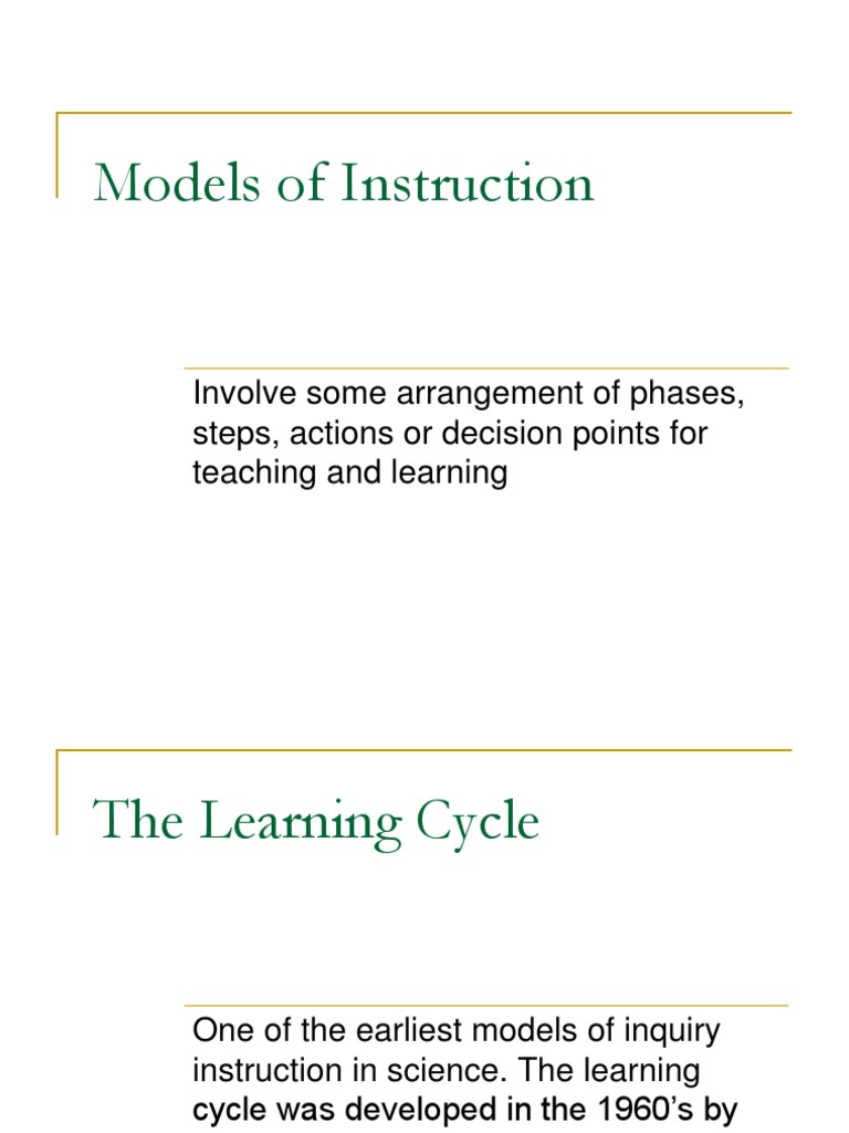 The Learning Cycle | PDF | Teaching Method | Learning