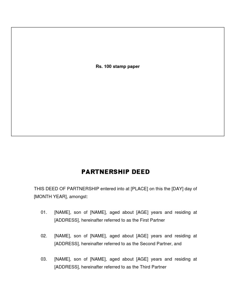 PARTNERSHIP DEED.docx | Partnership | Business