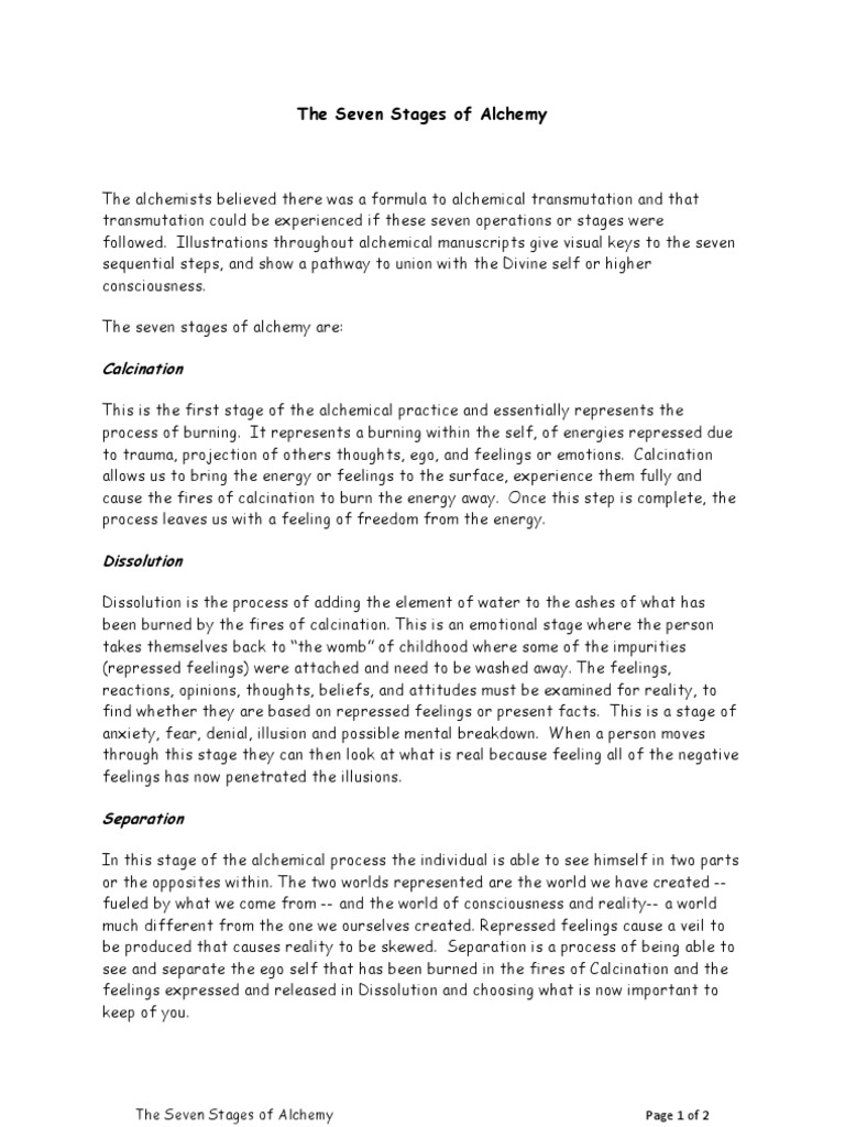 The Seven Stages of Alchemy | Alchemy | Emotions