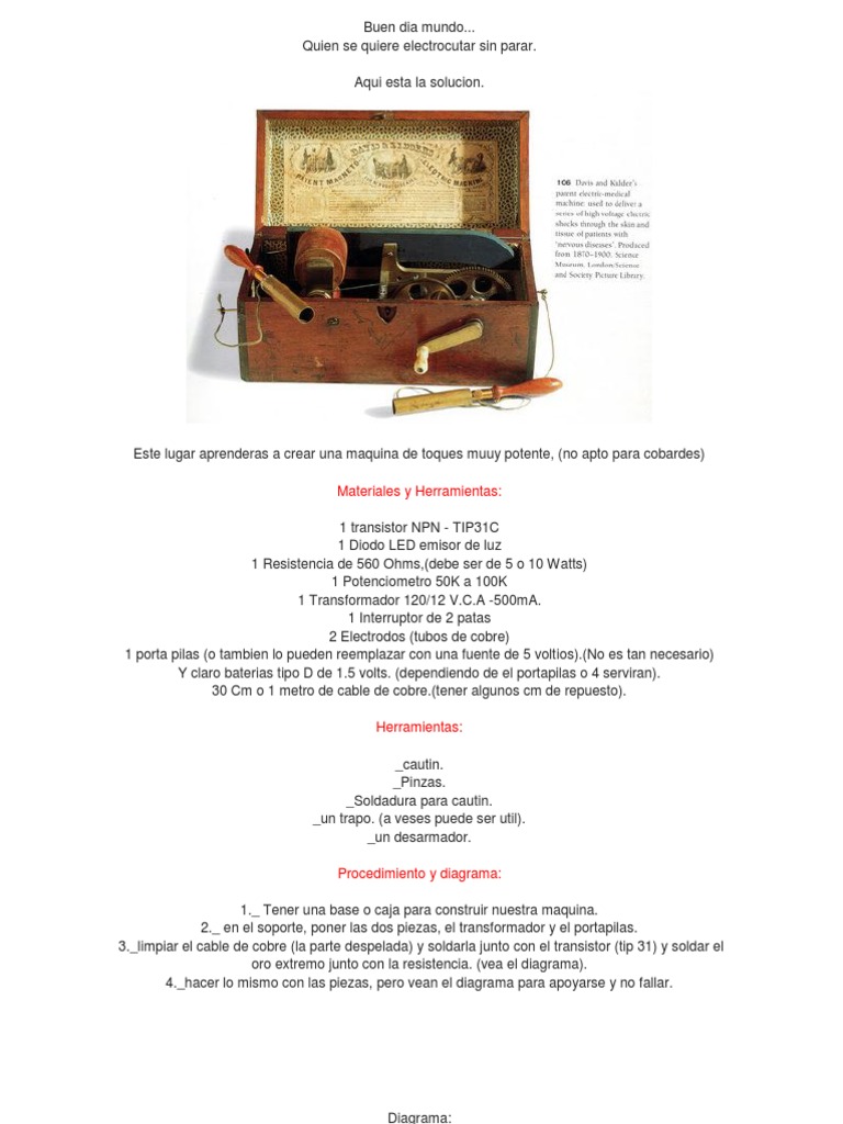 Maquina Toques | PDF | Transistor | Diodo emisor de luz