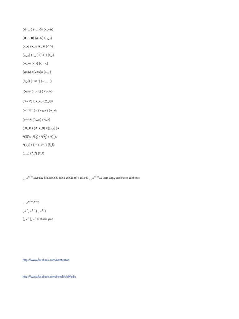 New Facebook Text Ascii Art Icons | PDF | Latin Script | Text