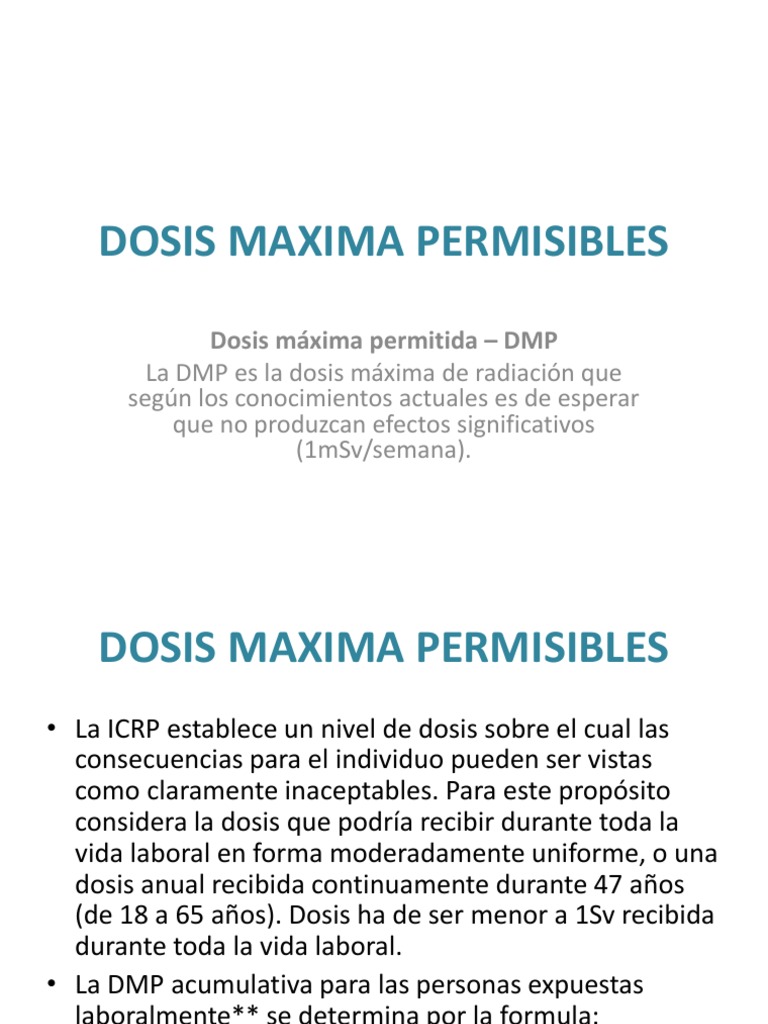 5ta - Clase - 4ta Parte Dosis Maxima Permisibles | PDF