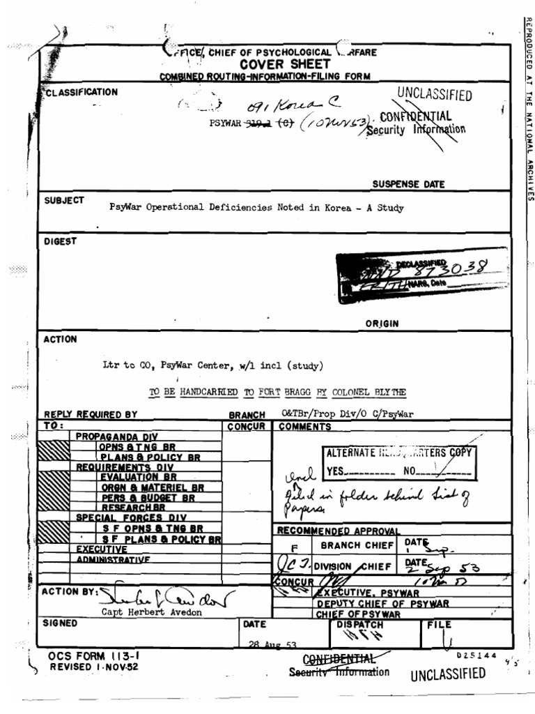 Psywar Operational Deficiencies Noted in Korea Study Aug 1953 | PDF ...