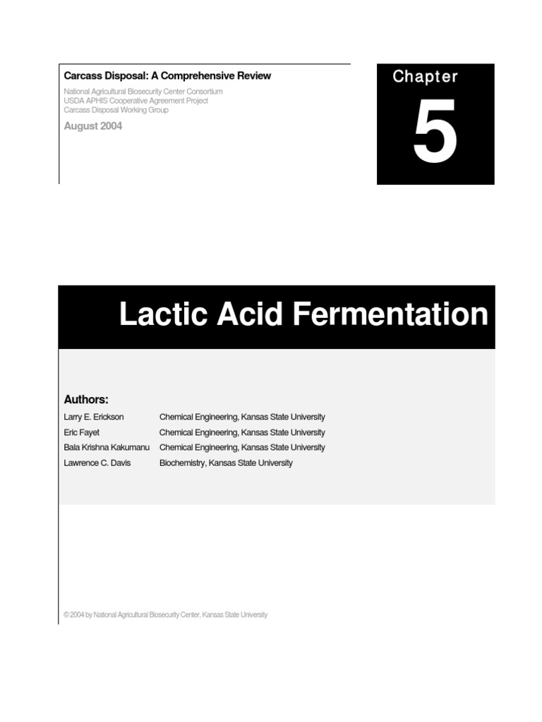 CH 5 - Lactic Acid Fermentation | PDF | Fermentation | Lactic Acid