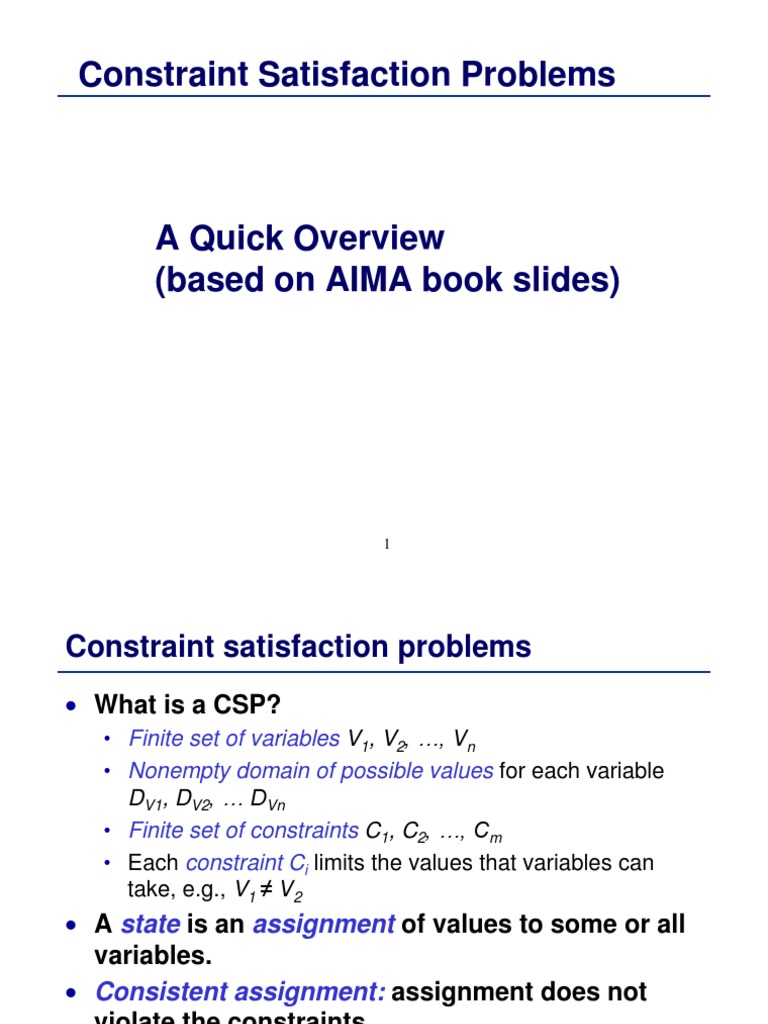Constraint Satisfaction Problems | PDF | Mathematical Logic | Discrete Mathematics