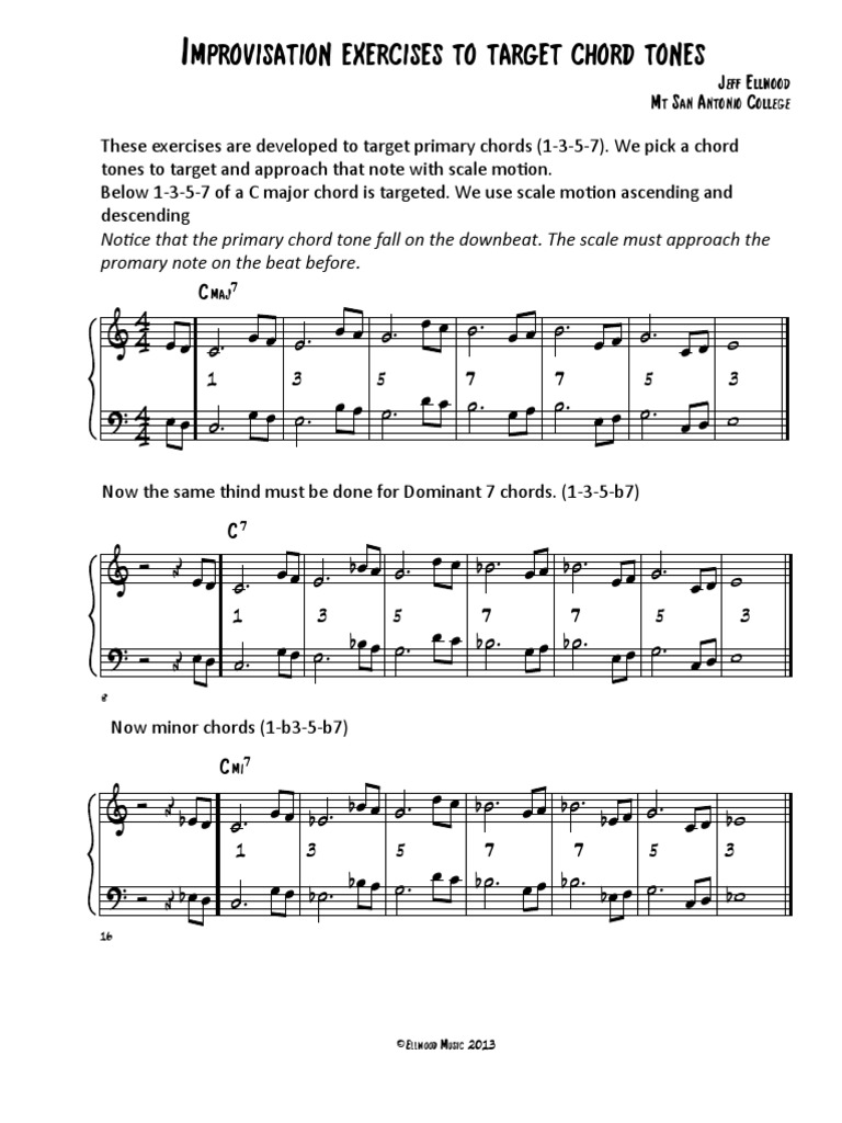 Target Primary Chord Tones | PDF | Harmony | Melody