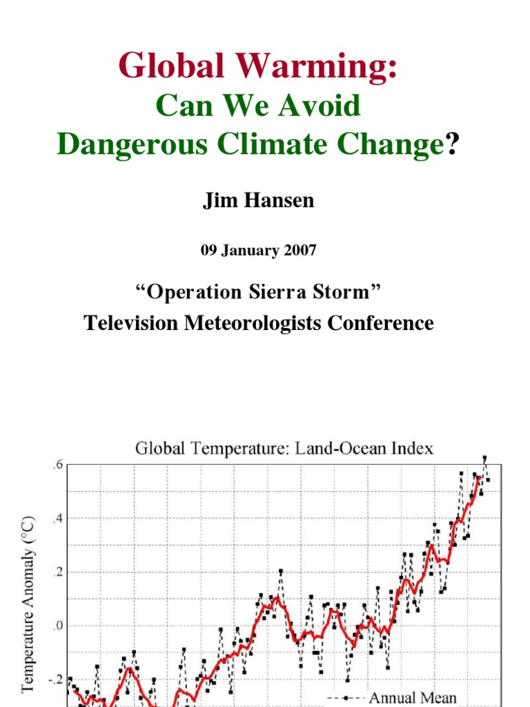 Can We Avoid Dangerous Climate Change - 09jan2007 | PDF | Technology ...