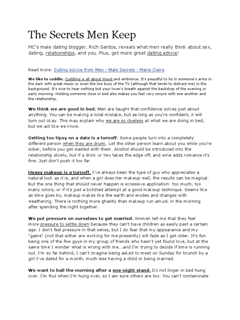 The Secrets Men Keep | PDF | Bloating | Dietary Fiber