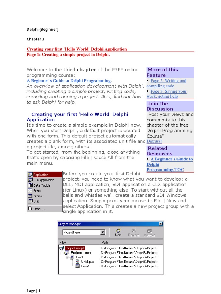Delphi Tutorial | PDF | Class (Computer Programming) | Subroutine