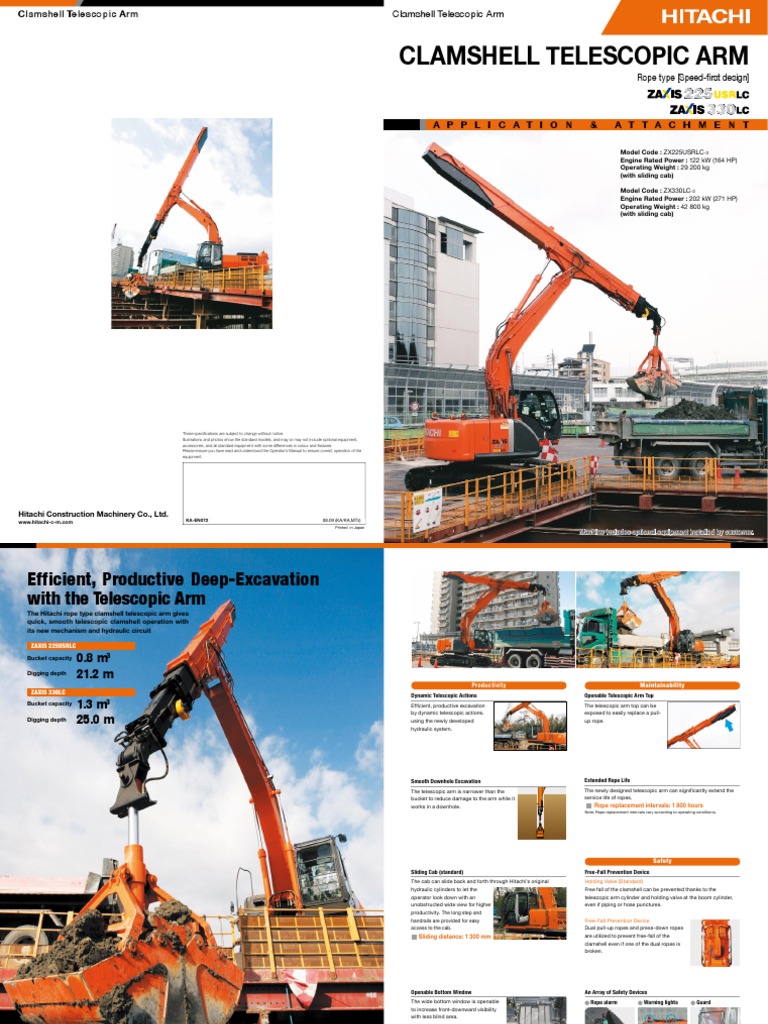 HITACHI - Clamshell Telescopic Arm KA-En072 | Pump | Gear