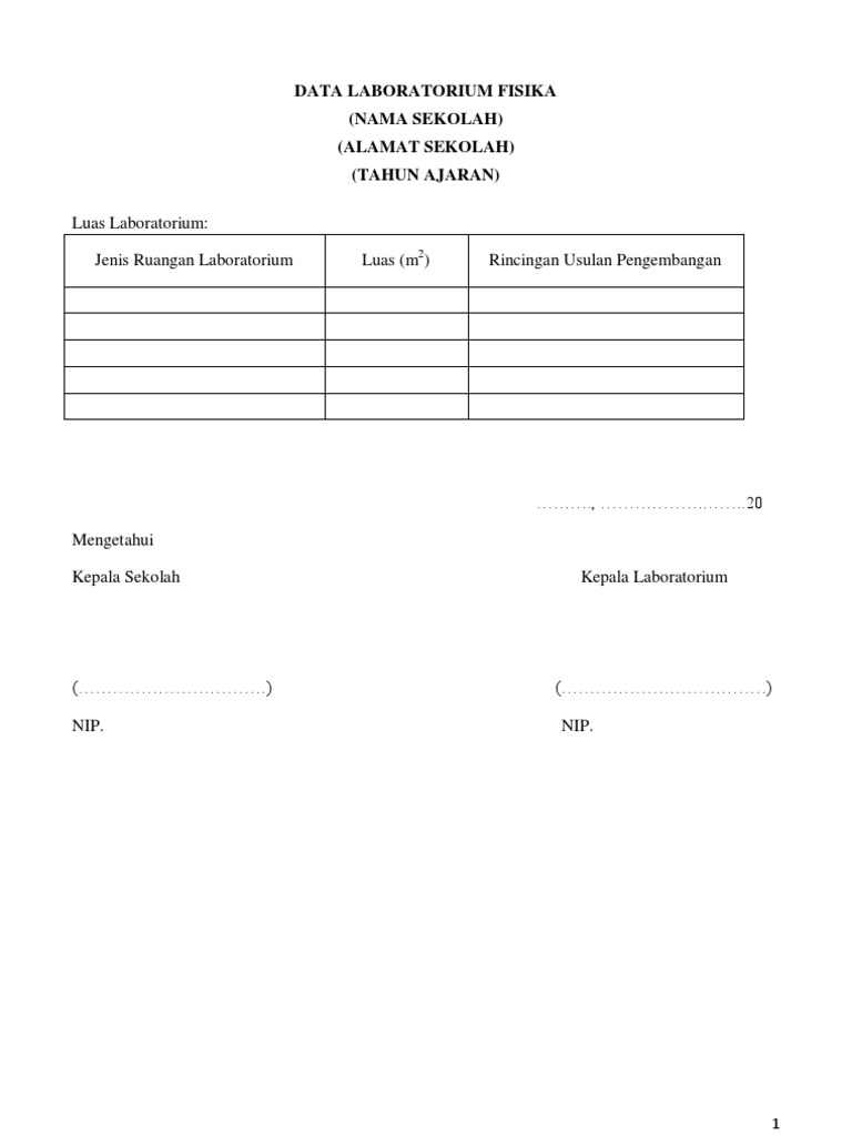 Form Administrasi Laboratorium | PDF