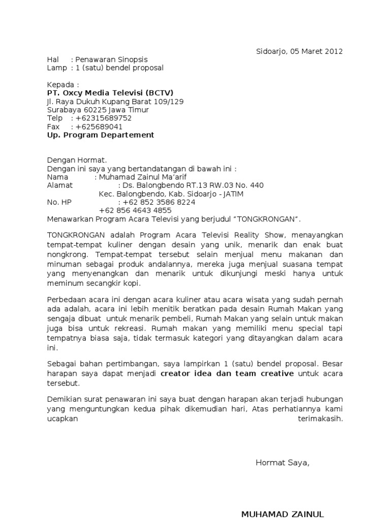 Contoh Proposal Program TV | PDF