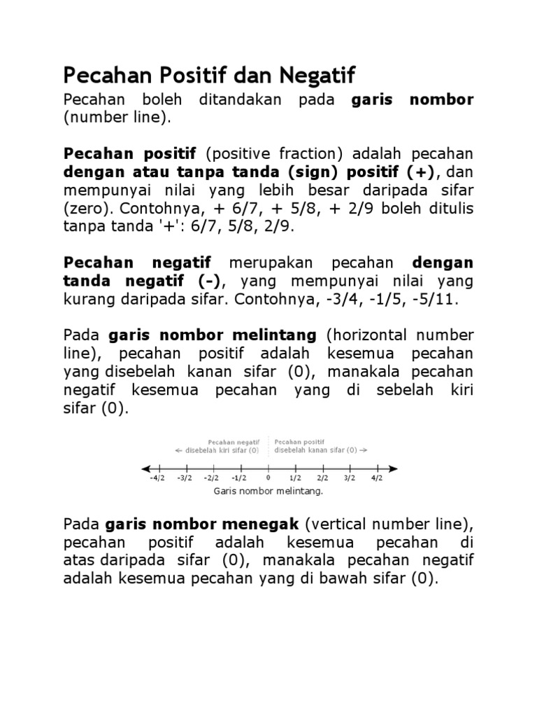 Pecahan Positif Dan Negatif | PDF