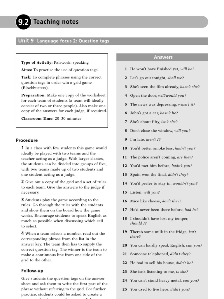 25 Questions Tag List