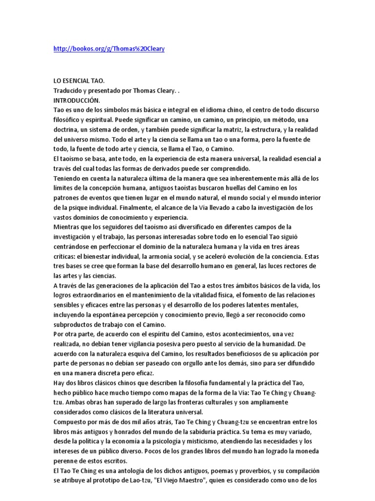 Esencial Tao: Sabiduría de Cleary | PDF | Science | Ciencia filosófica