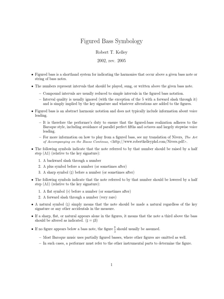 Figured Bass | PDF | Notation | Music Theory