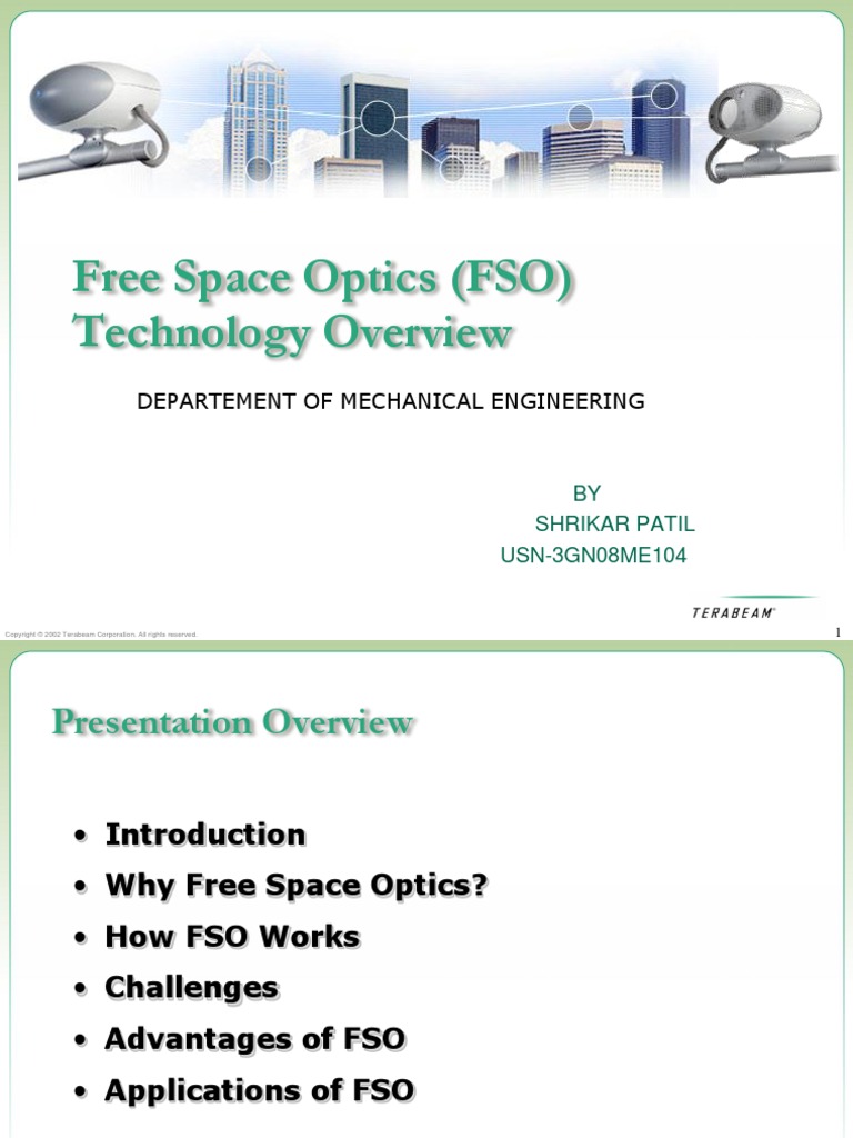 Free Space Optics | PDF | Fog | Optical Fiber
