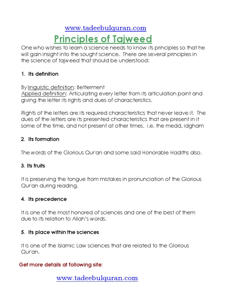 Ruels of Tajweed,Tajweed -:- Tajweed Rules -:- Learn Quran with Basic ...