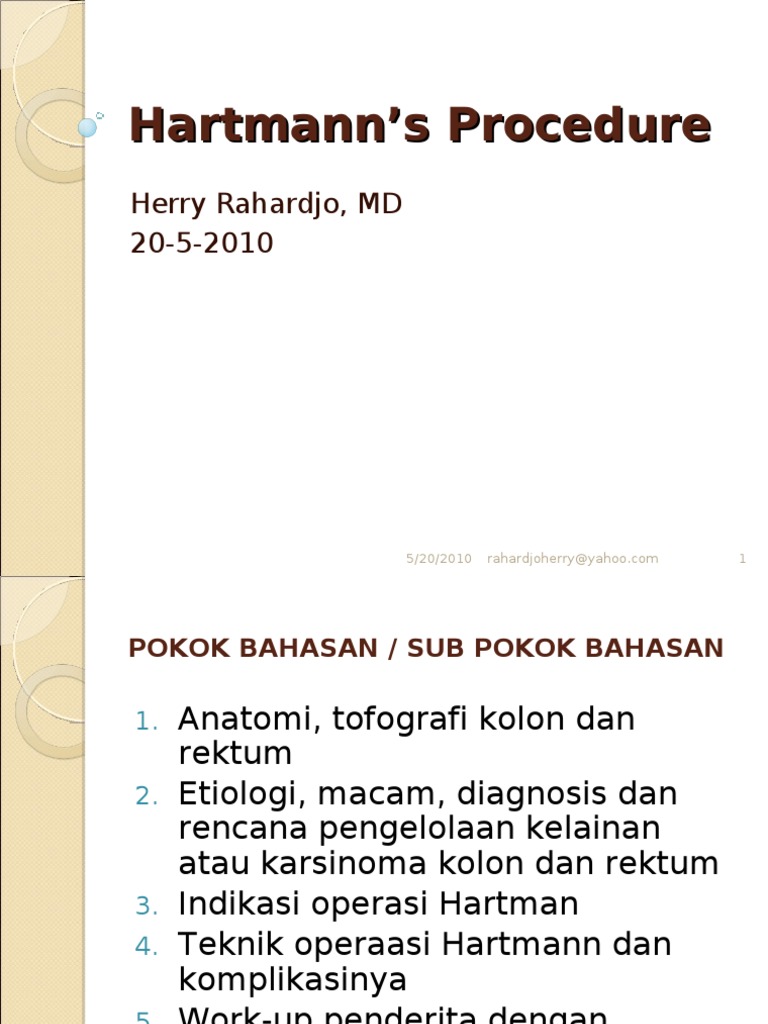 Hartmann Procedure | PDF | Large Intestine | Colorectal Cancer