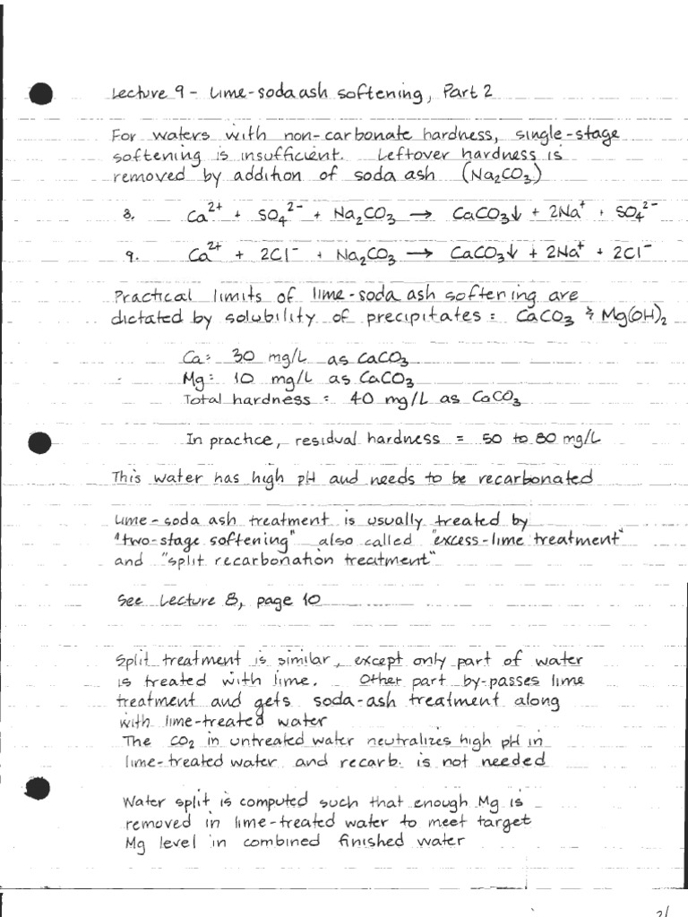 Lecture 9-Lime Soda Softening (Part 2) | PDF | Technology & Engineering