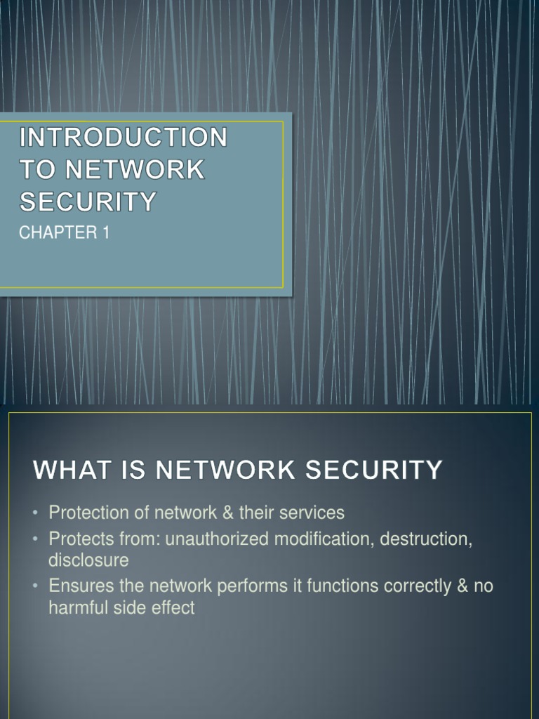 Chapter 1 - Introduction To Network Security | PDF | Network Security | Security