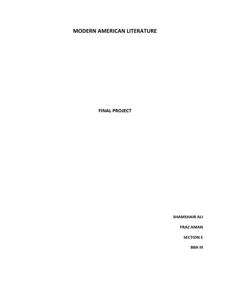 Modern American Literature: Final Project | PDF | Eugene O'neill