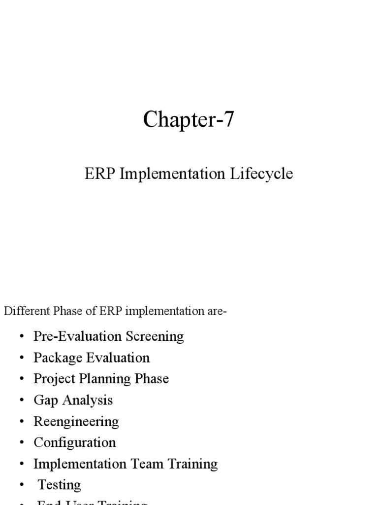 Chapter-7: ERP Implementation Lifecycle | Download Free PDF | Enterprise Resource Planning ...