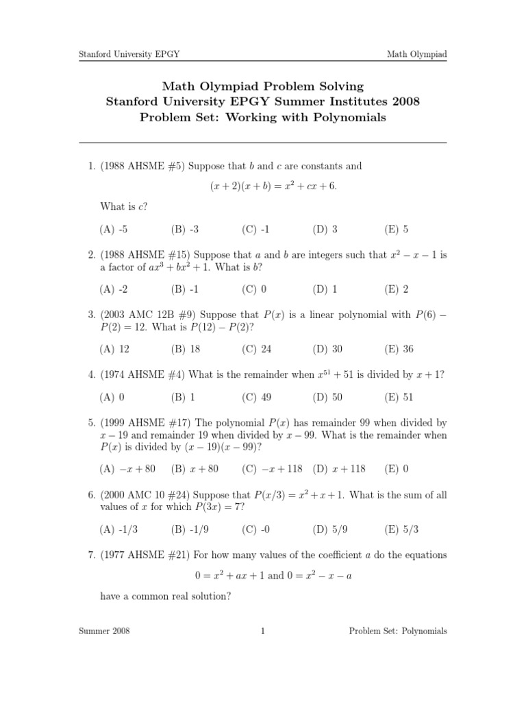 MAth Olympiad QP | PDF