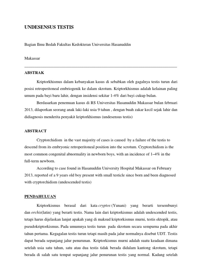 Undesensus Testis | PDF