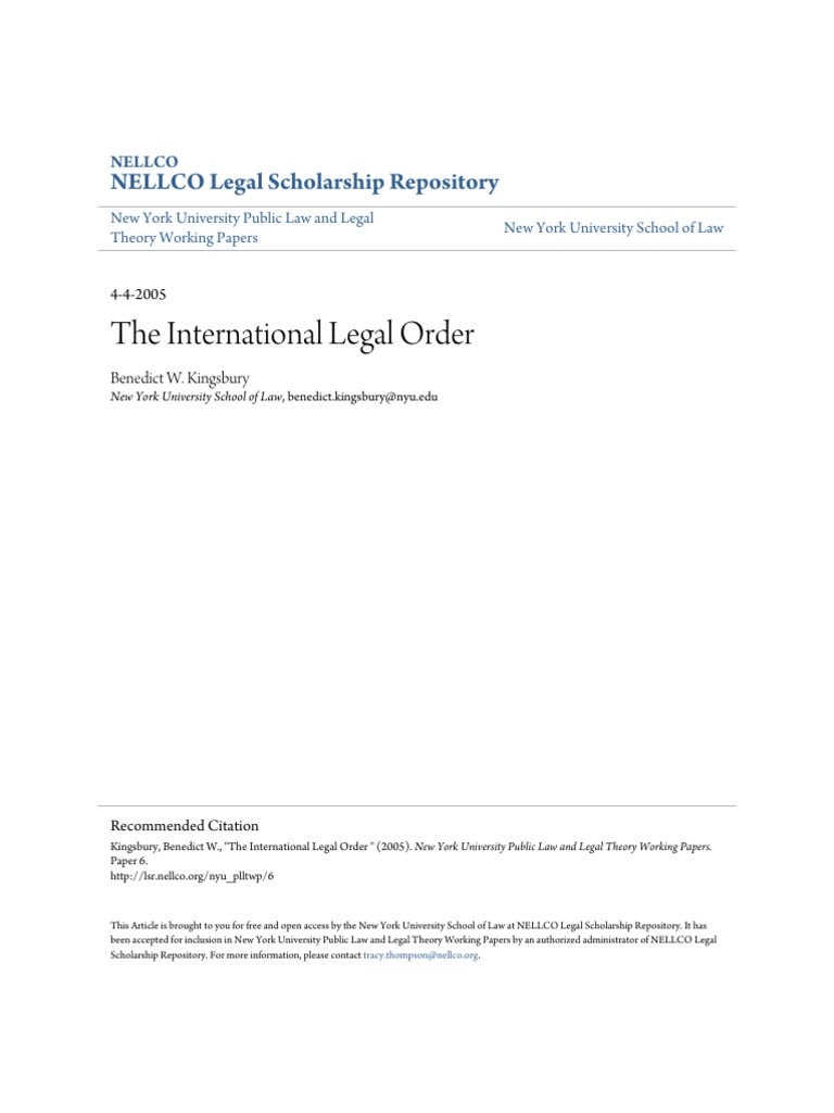 The International Legal Order | Public International Law | Jurisdiction